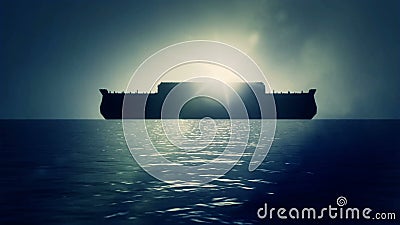 Noah Ark after the Great Flood Floating Peacefully on Water Stock Video ...