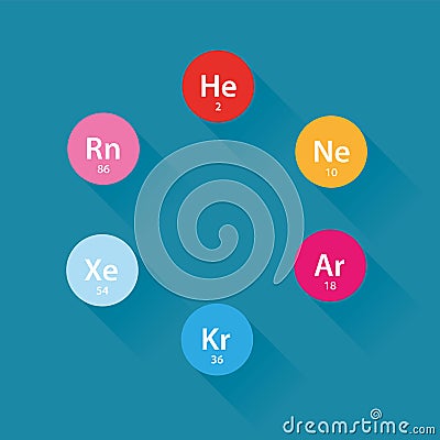 Noble Gases Flat Icons Royalty-Free Stock Photography | CartoonDealer ...