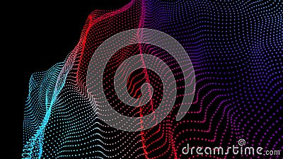 Node 3d Data Array. Dots Organized To Network Data Flow. Deep Big Surface Nodes As Mesh Grid ...