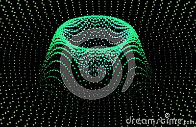 Node Surface Sea Dot Wave Glowing Stream. Drip Drop Data Information ...