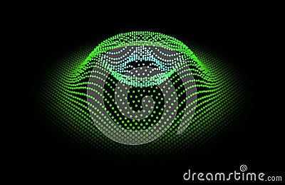 Node Surface Sea Dot Wave Glowing Stream. Drip Drop Data Information ...