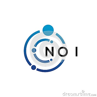 NOI Letter Technology Logo Design On White Background. NOI Creative ...