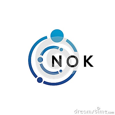 NOK Letter Technology Logo Design On White Background. NOK Creative ...