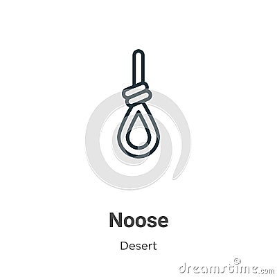 Noose Outline Vector Icon. Thin Line Black Noose Icon, Flat Vector ...