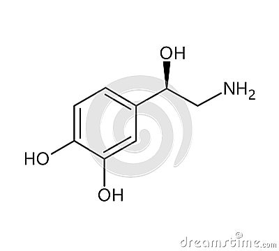 Noradrenaline Structural Formula Of Molecular Structure Vector ...