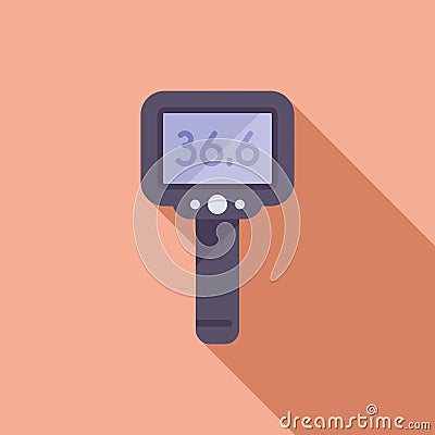 Normal Body Temperature Scan Icon Flat Vector. Check Gun Device ...