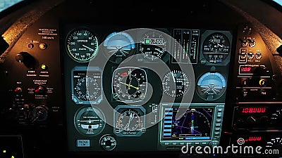 Normal Flight Indicators on Aircraft Cockpit Panel, Plane Control ...