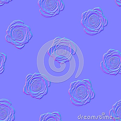 Normal Map Of Roses, Seamless Pattern Texture Stock Photo ...