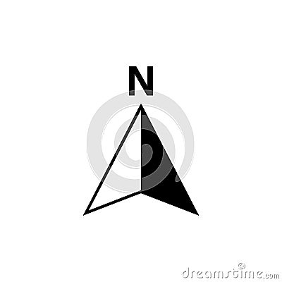 North Arrow Icon Or N Direction And Navigation Point Symbol. Vector ...