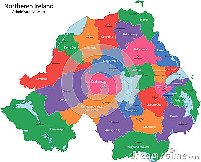 Northern Ireland Map Cartoon Vector | CartoonDealer.com #18818057