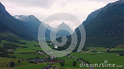 Norwegian Fjord Loen in Stryn, Norway Stock Footage - Video of sunset ...