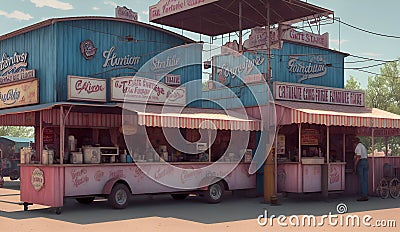 Nostalgic Hyper Detailed State Fair Trailers Stock Photo ...