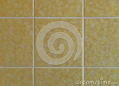 Nostalgic Yellow Wall Tiles From The Seventies Stock Photo ...