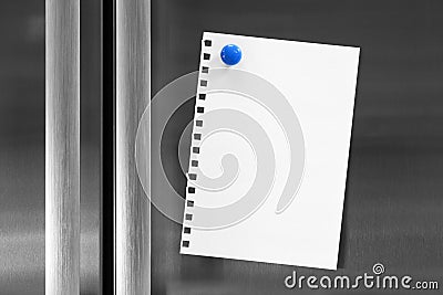 Note On Fridge With Magnet Stock Photo - Image: 25585210