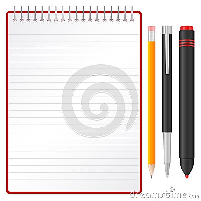 Notebook Pen Pencil And Marker Royalty Free Stock Photos - Image: 9316148
