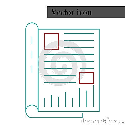 Notepad, Journal With Entries Icon. Vector Illustration Book, Notebook ...