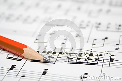 Sheet Music Pencil Handwritten Notes Closeup Stock Image - Image of ...