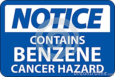 Notice Contains Benzene Sign On White Background Cartoon Vector ...