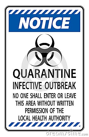 Notice Quarantine Infective Outbreak Sign Isolate On Transparent ...