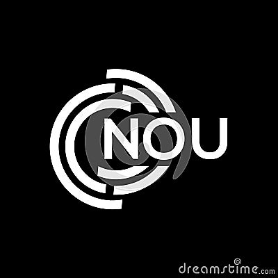 NOU Letter Logo Design On Black Background.NOU Creative Initials Letter ...