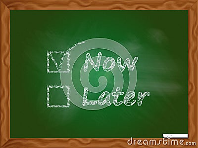 Now Not Later Vector Illustration | CartoonDealer.com #43332736