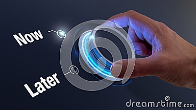 Now Versus Later Words, Stop Procrastinating Concept. Time Management ...