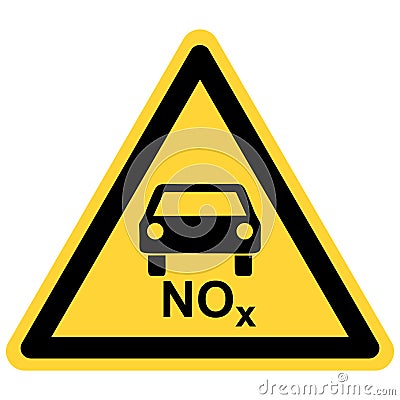 NOx Car And Danger Sign Cartoon Vector | CartoonDealer.com #159827111