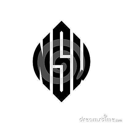 NSW Circle Letter Logo Design With Circle And Ellipse Shape. NSW ...