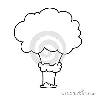 Nuclear Explosion Icon In Outline Style Isolated On White Background ...