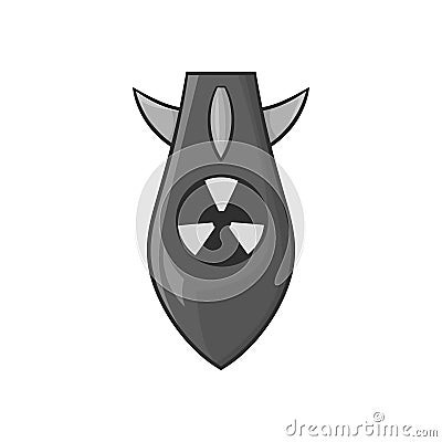 Nuclear Warhead Icon, Black Monochrome Style Cartoon Vector ...