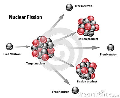 Nuclear Fission Reaction Diagram Of Energy Release Cartoon Vector ...