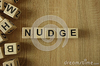 Nudge Word From Wooden Blocks Stock Image | CartoonDealer.com #148247203