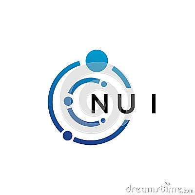NUI Letter Technology Logo Design On White Background. NUI Creative ...