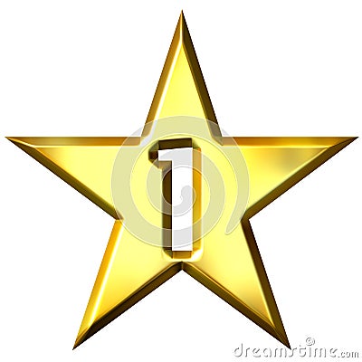 Number 1 Star Stock Photo - Image: 5184420