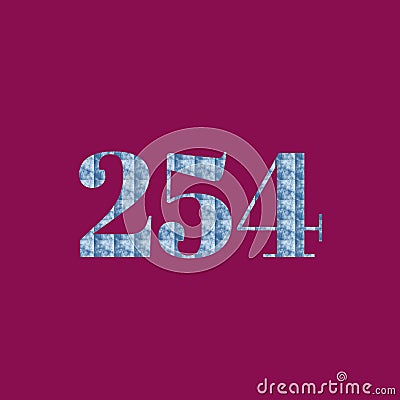 Number 254 Design With Cloud Texture On Colour Backgroung 41 Stock ...