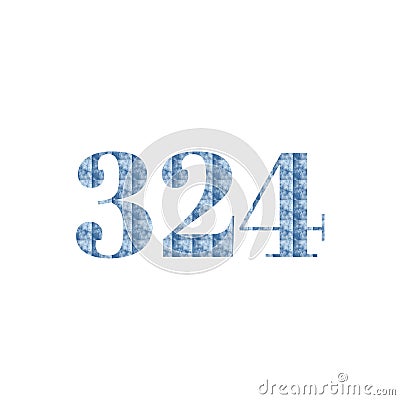 Number 324 Design With Cloud Texture On White Background Royalty-Free ...