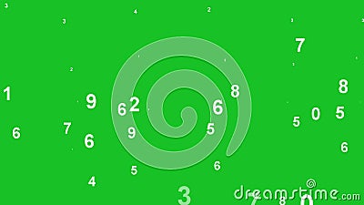 Number Falling on Green Screen Background Motion Graphic Effects. Stock ...