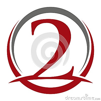 Number 2 Flat Design Swoosh Template 1 Vector Illustration ...