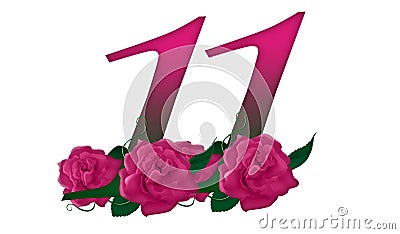 Number 11 Floral Stock Illustration - Image: 79141371