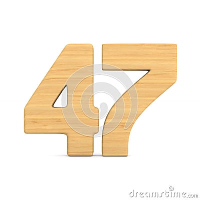 Number Fourty Seven On White Background. Isolated 3D Illustration ...