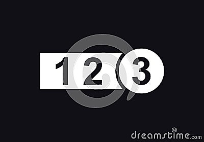 Number 1234 Icon Logo Design Vector Template. Red And Black Number 1234 ...