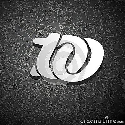 Number 100 Logo Design With 3d Shape On Rock Texture Background Cartoon ...