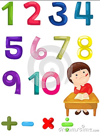 Number Mathematics Cartoon Vector | CartoonDealer.com #38260471