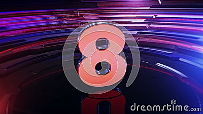 NUMBER 8, Top Ten Numbers Animation , Rendering, Background Stock ...