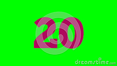 Number Twenty 20 Cartoon Animation Green Screen.4k Cartoon Video Number ...