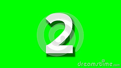 Number Two 2 Cartoon Animation Green Screen.4k Cartoon Video Stock ...