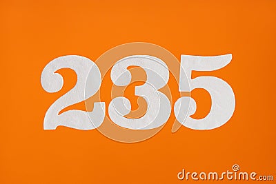 Number 235 - White Digits On Orange Background Royalty-Free Stock Image ...