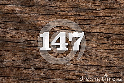 Number 147 In Wood, Isolated On Rustic Background Royalty-Free Stock ...