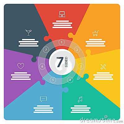 Numbered Full Page Flat Rainbow Spectrum Colored Puzzle Presentation ...