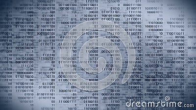 Binary Code Gray Background. Web Online Streaming with Digital Technology Loop Animation. Number ...